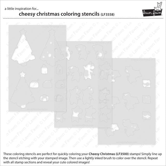 LF3558 Cheesy Christmas Coloring Stencils – CraftFancy