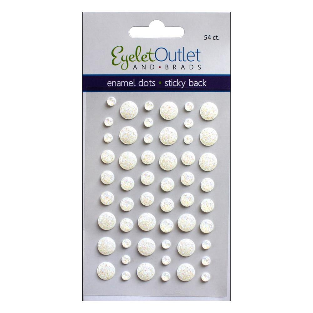 Eyelet Outlet Enamel Dots - White Glitter – CraftFancy